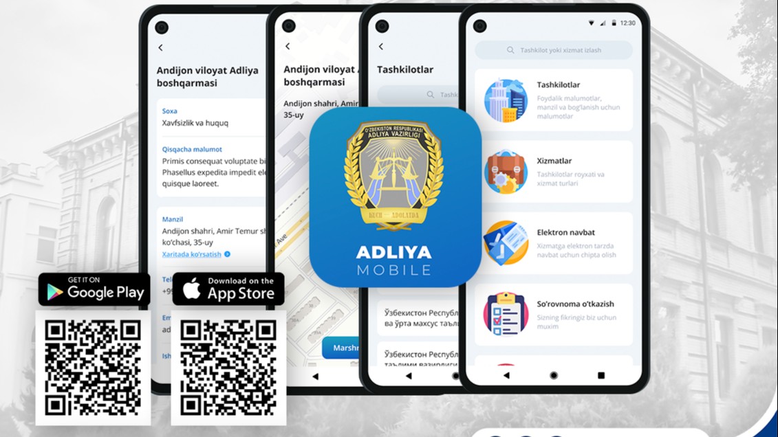 Adliya vazirligi “Adliya mobile” ilovasini ishlab chiqdi