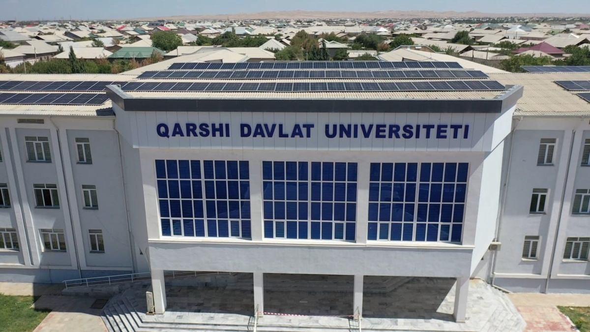 Qarshi davlat universitetida quyosh panellarini oʻrnatish ishlari ...